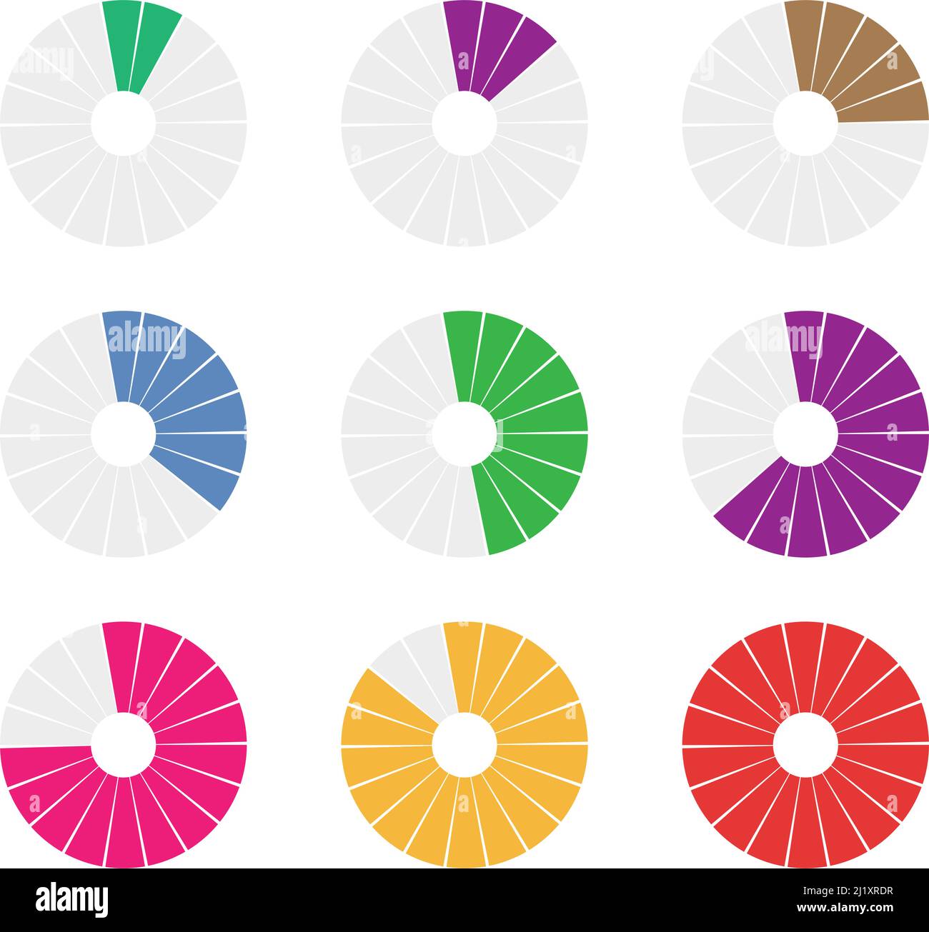 Preloader, circular loading bar. Pie chart, pie graph. Vector template - stock vector ...