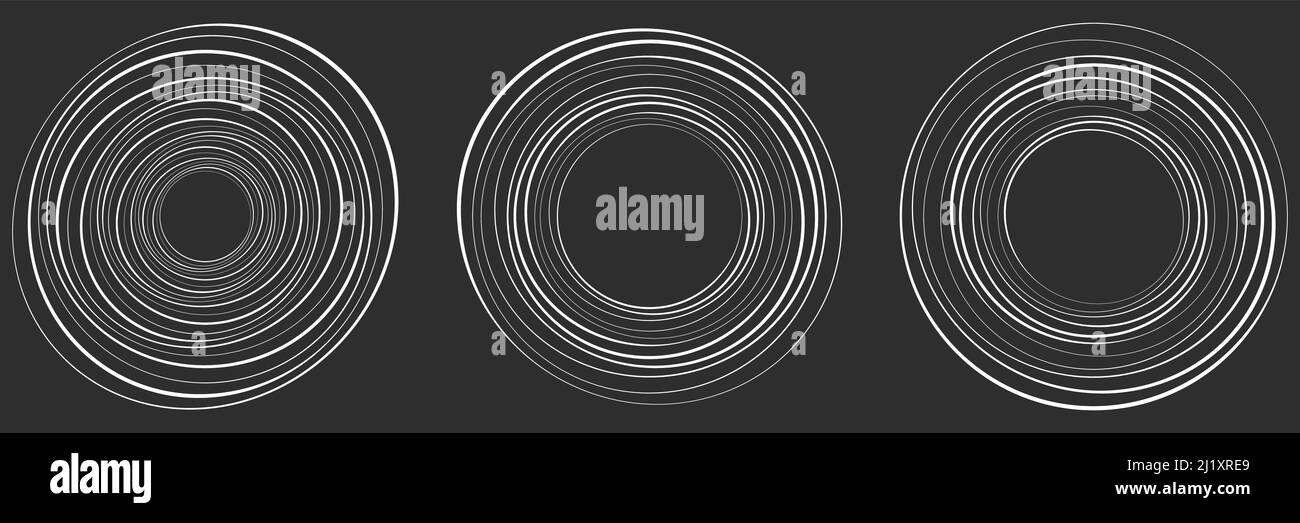 Random circles with hand drawn, free hand drawing effect. Concentric ...