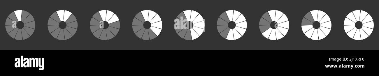 Preloader, circular loading bar. Pie chart, pie graph. Vector template ...