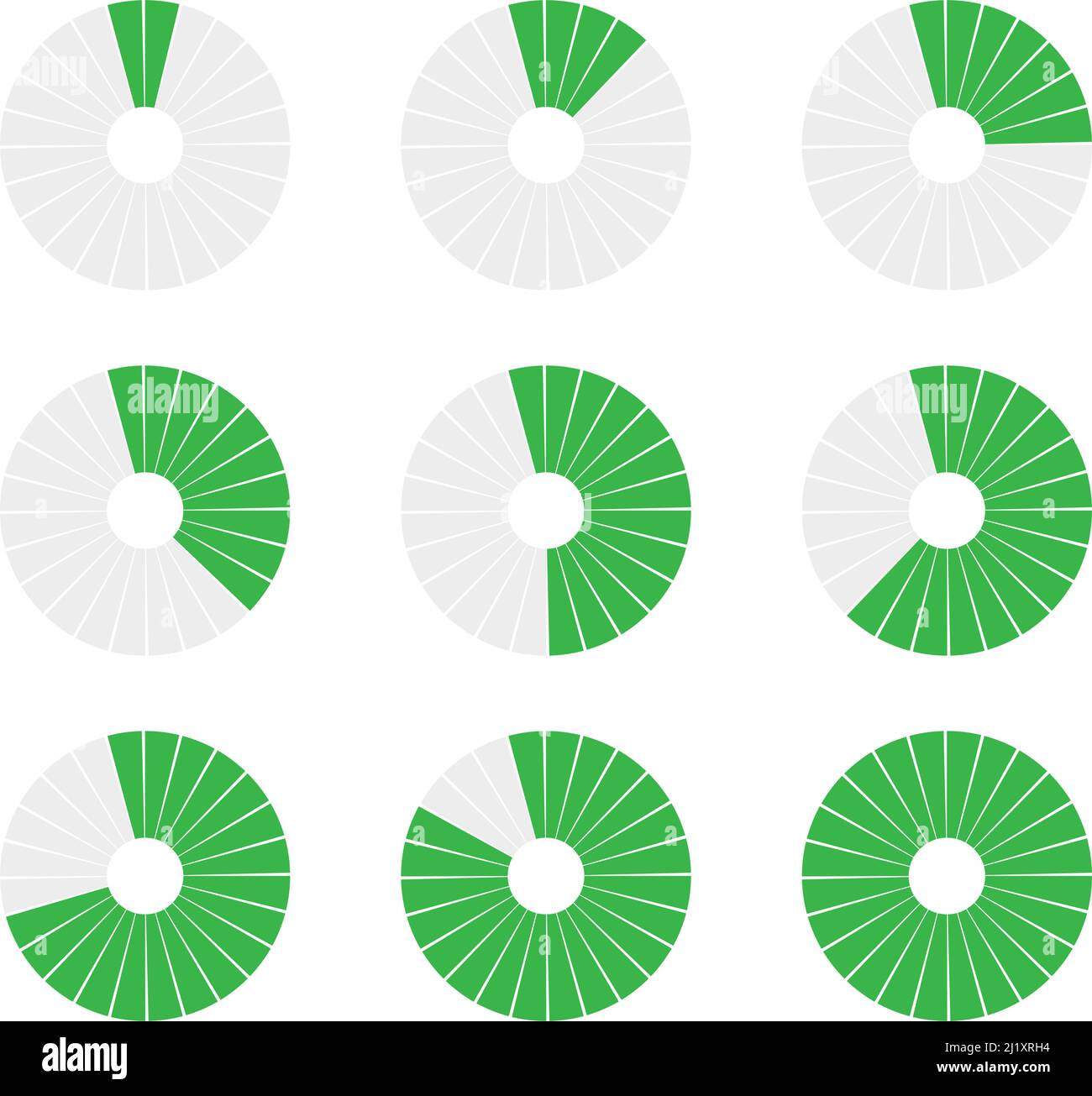Preloader, circular loading bar. Pie chart, pie graph. Vector template ...