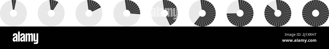 Preloader, circular loading bar. Pie chart, pie graph. Vector template ...