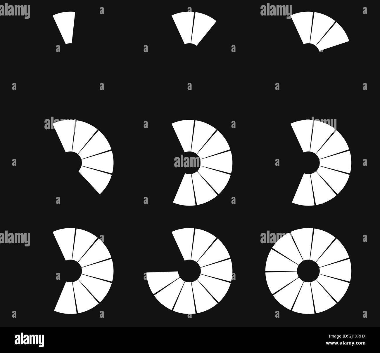 Preloader, circular loading bar. Pie chart, pie graph. Vector template ...