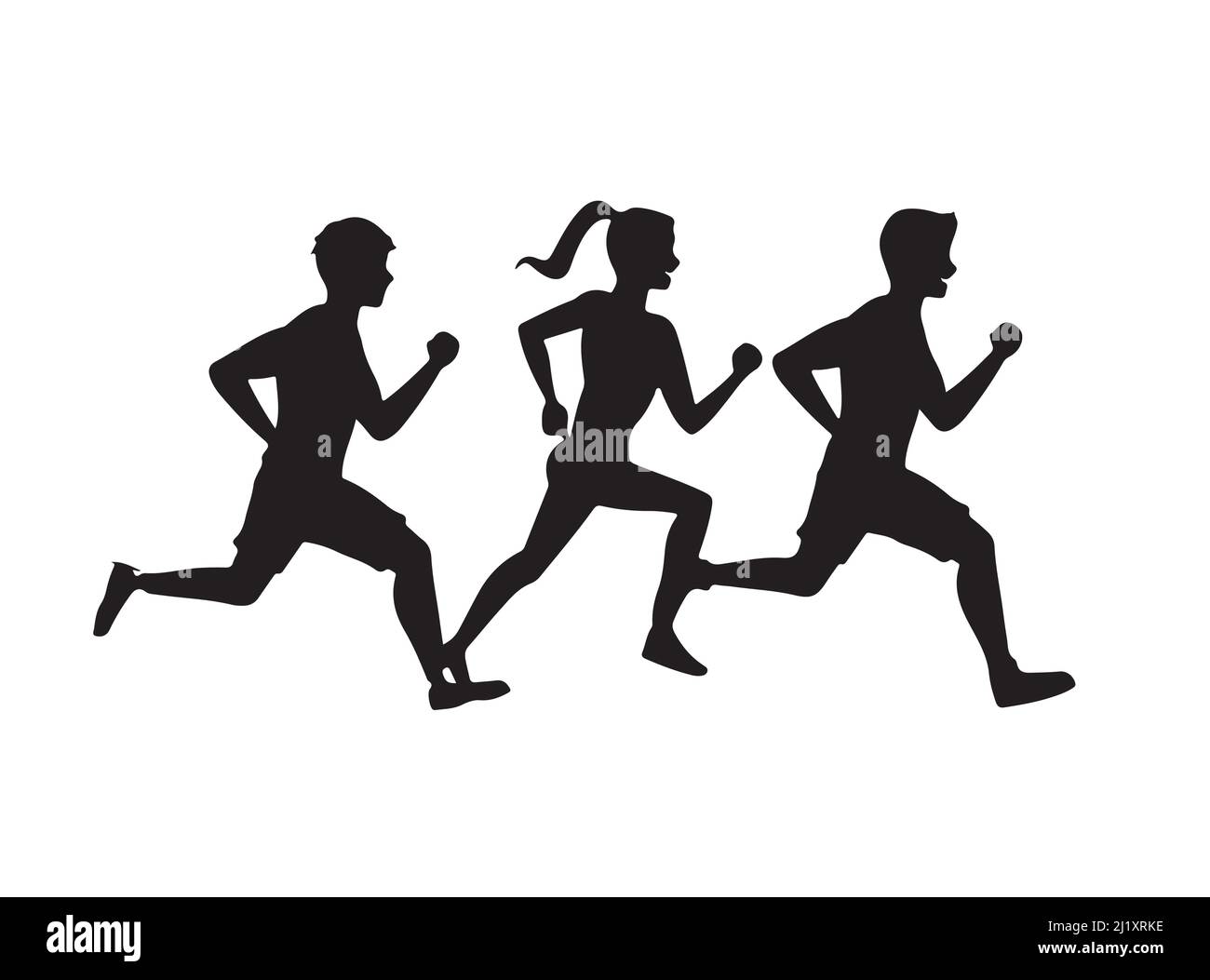 Crowd running profile Stock Vector Images - Alamy