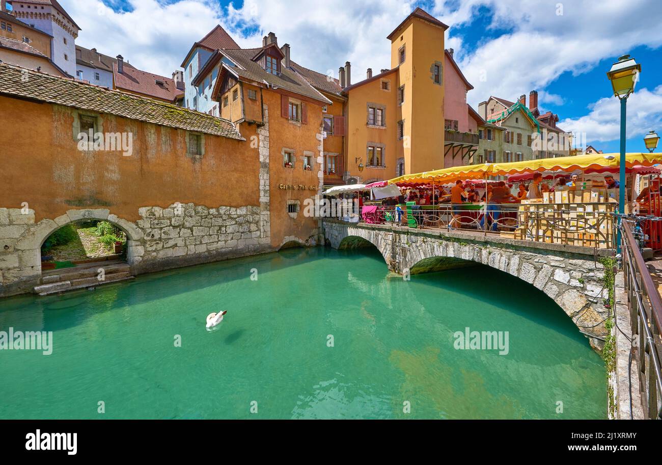 Walking around Annecy old town, France Stock Photo - Alamy