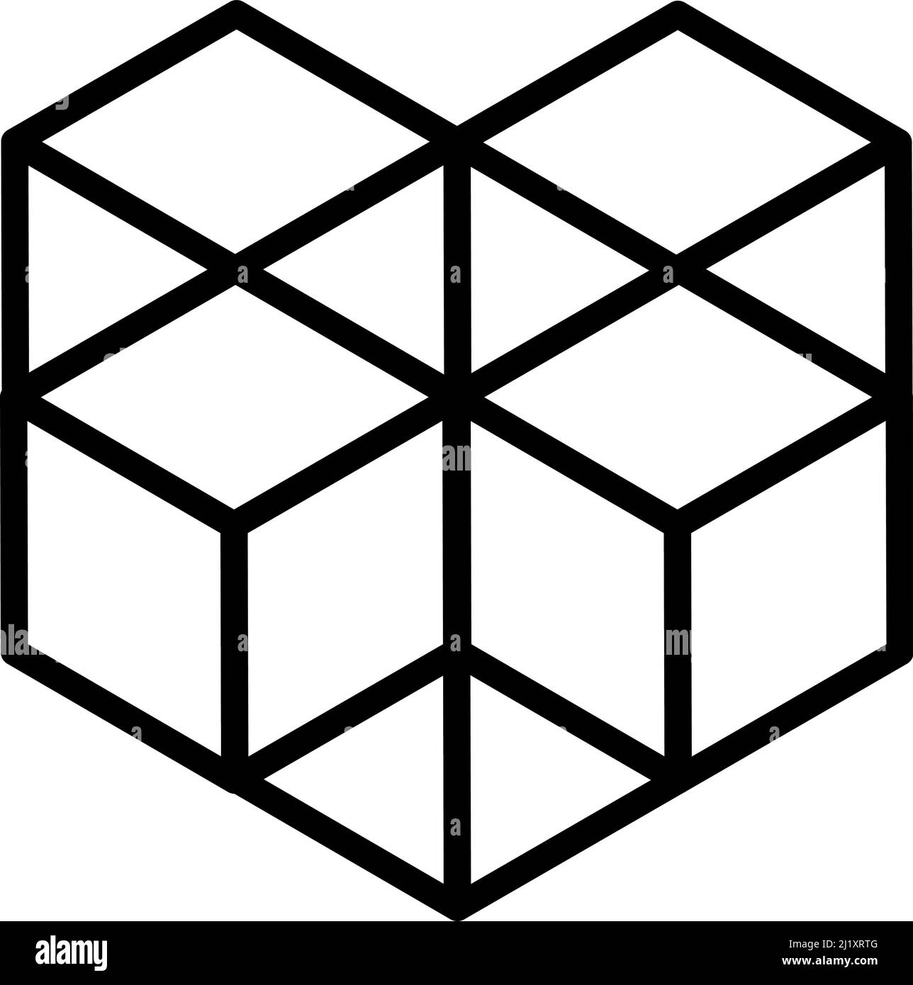 3d Cube icon, symbol illustration. Building, cargo icon. Squares cubic ...