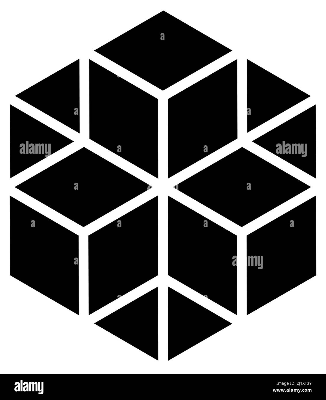 3d Cube icon, symbol illustration. Building, cargo icon. Squares cubic ...