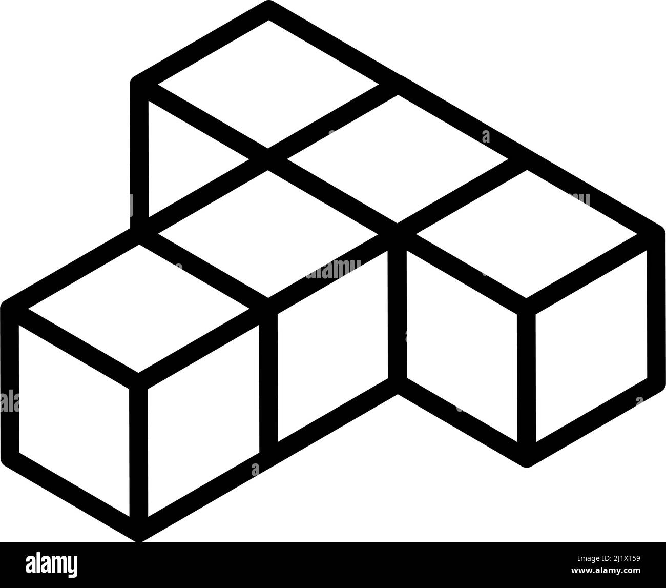 3d Cube icon, symbol illustration. Building, cargo icon. Squares cubic ...