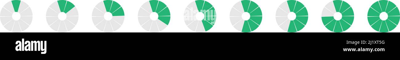 Preloader, circular loading bar. Pie chart, pie graph. Vector template - stock vector ...