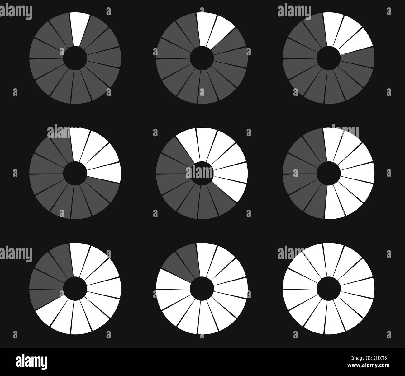 Preloader, circular loading bar. Pie chart, pie graph. Vector template - stock vector ...