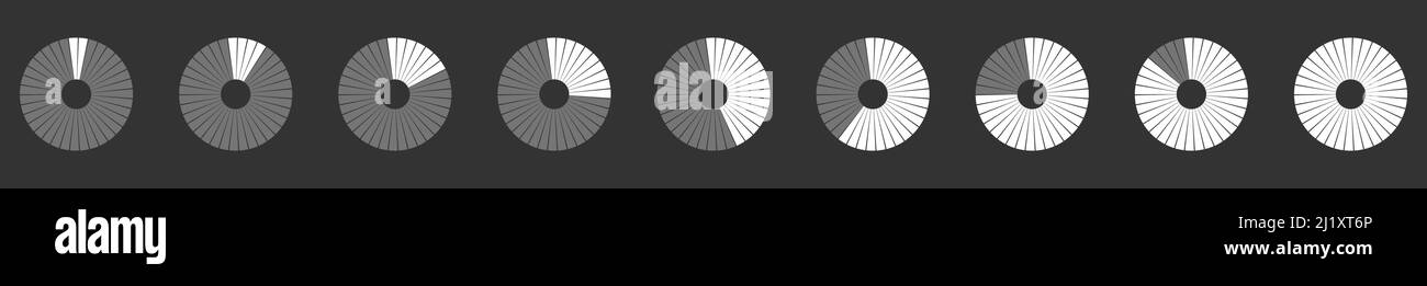 Preloader, circular loading bar. Pie chart, pie graph. Vector template - stock vector ...