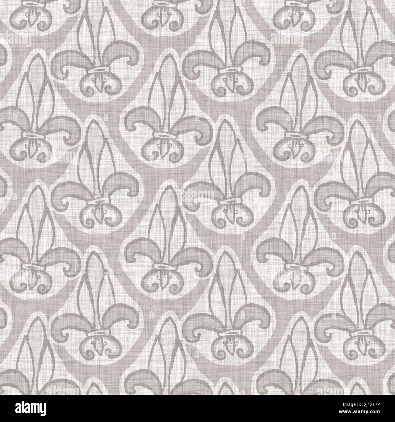 French fleur de lis royal lily seamless pattern. Farmhouse cottage ...