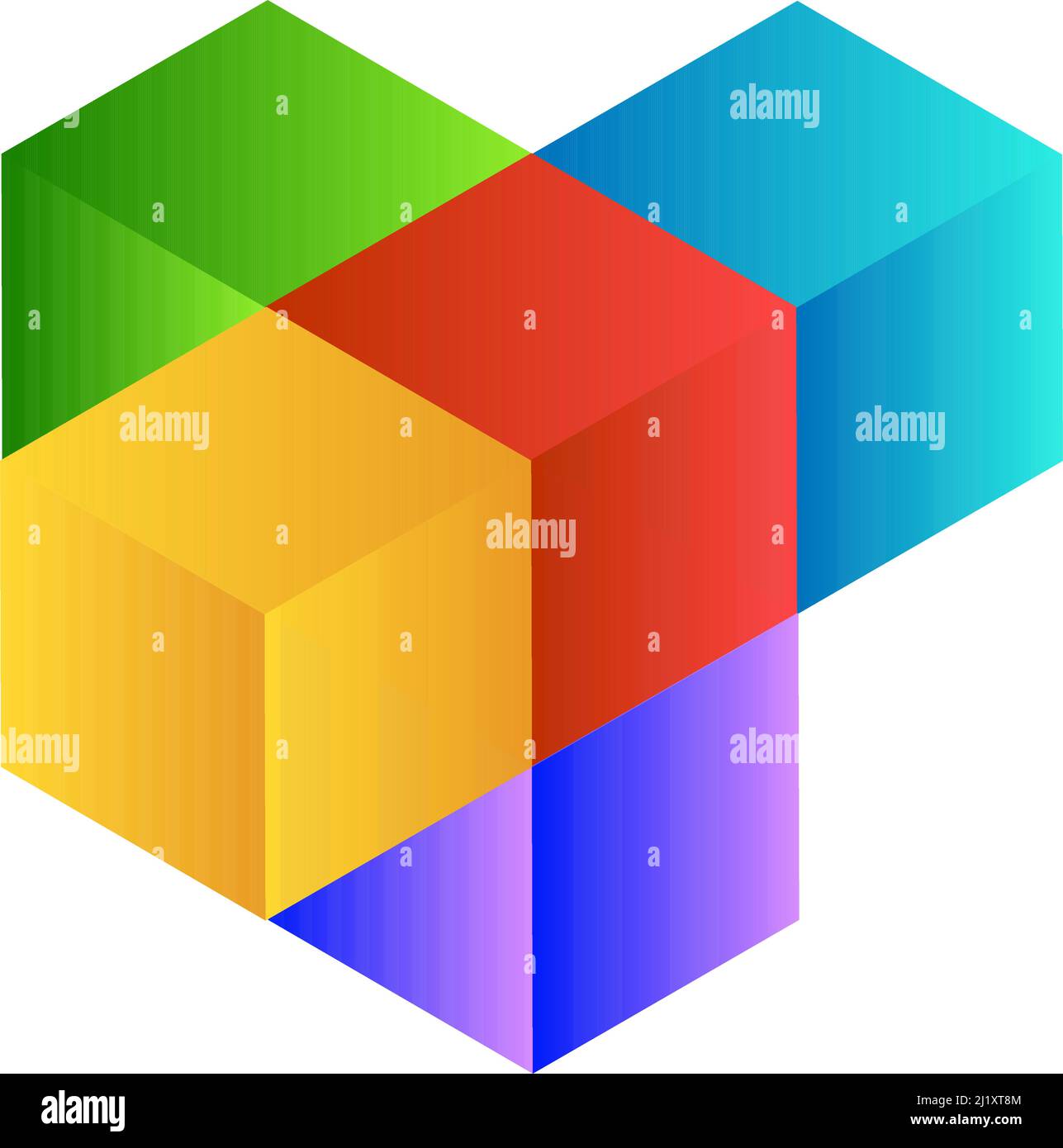 3d Cube icon, symbol illustration. Building, cargo icon. Squares cubic ...