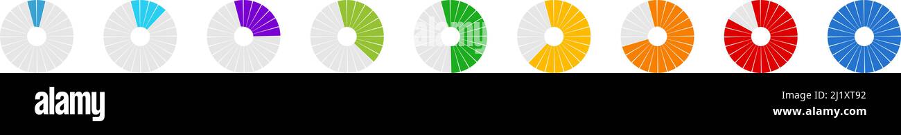 Preloader, circular loading bar. Pie chart, pie graph. Vector template ...
