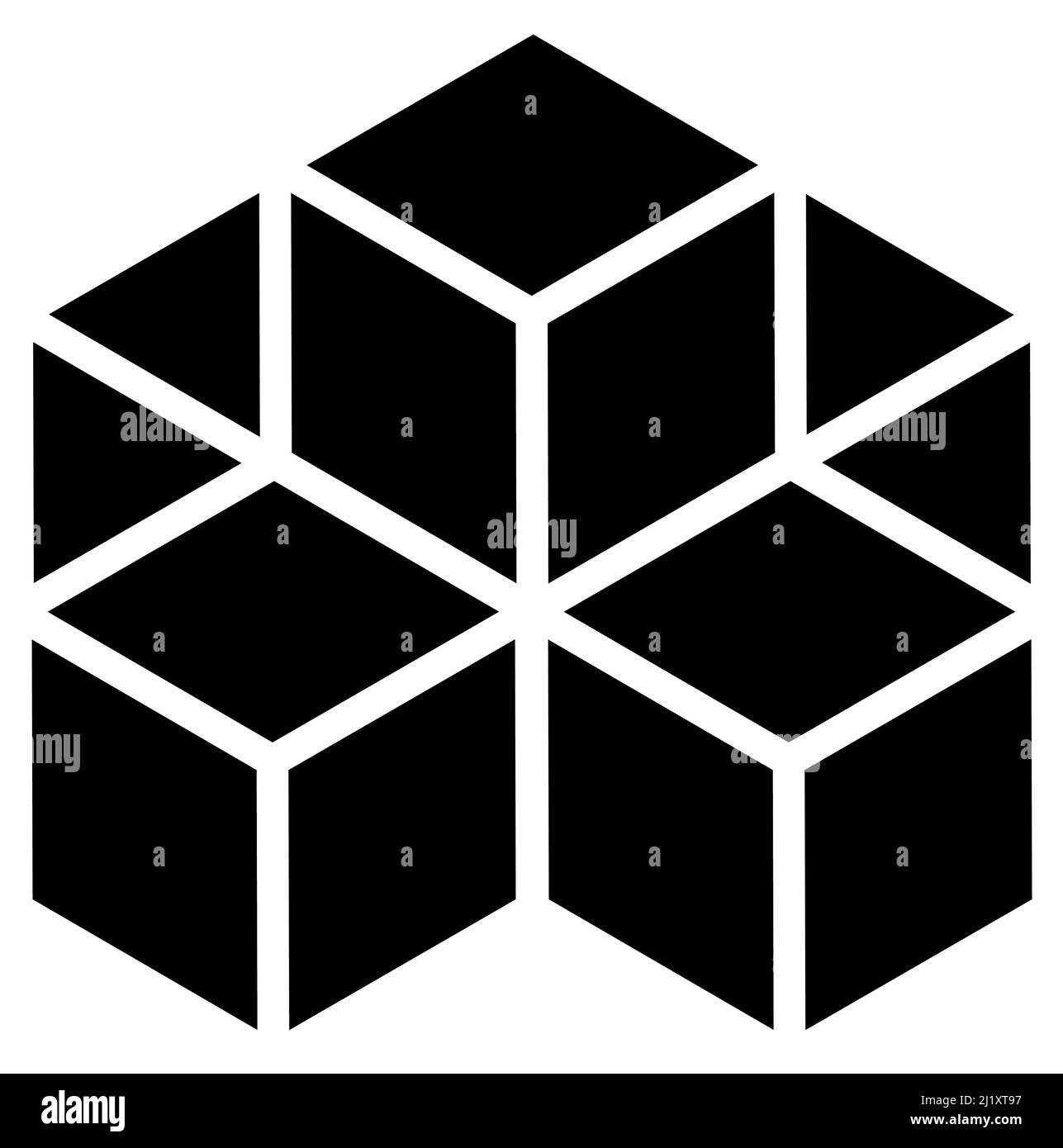 3d Cube icon, symbol illustration. Building, cargo icon. Squares cubic ...