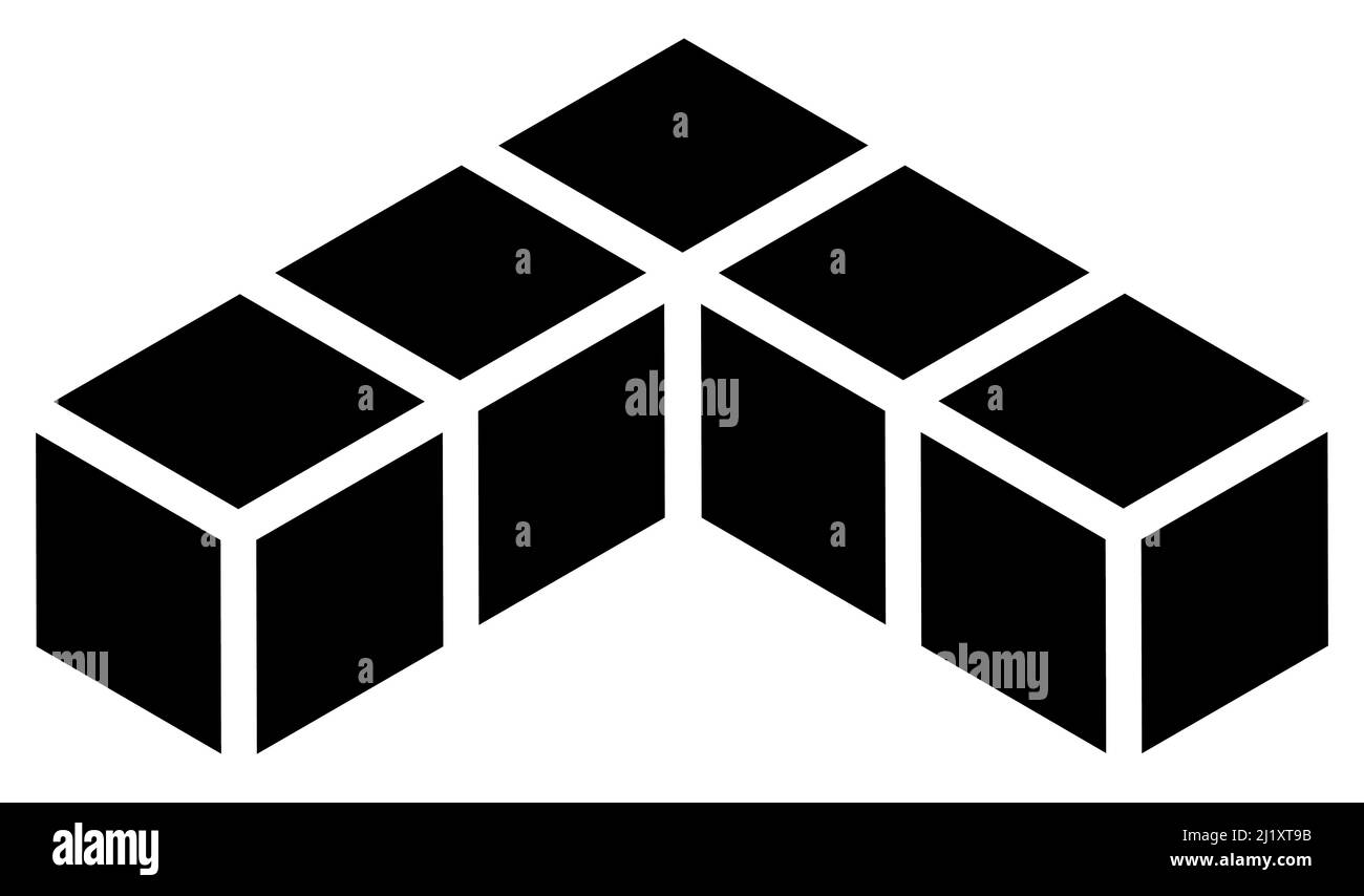 3d Cube icon, symbol illustration. Building, cargo icon. Squares cubic ...