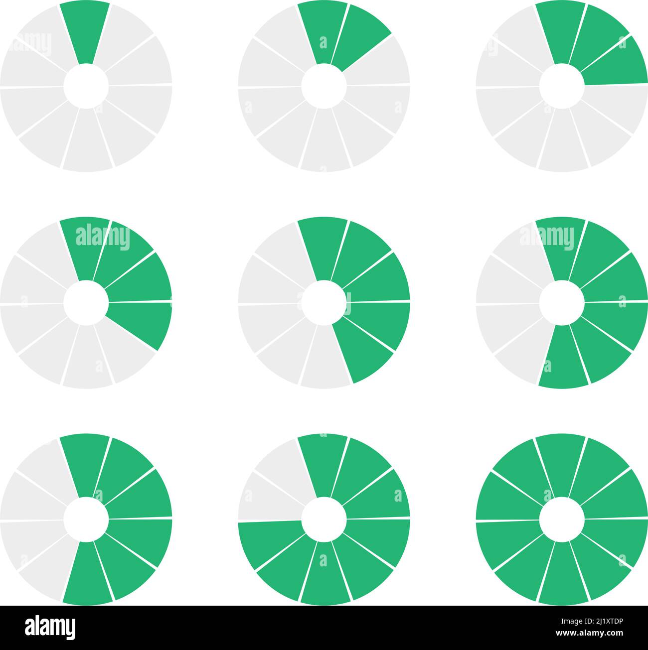 Preloader, circular loading bar. Pie chart, pie graph. Vector template - stock vector ...