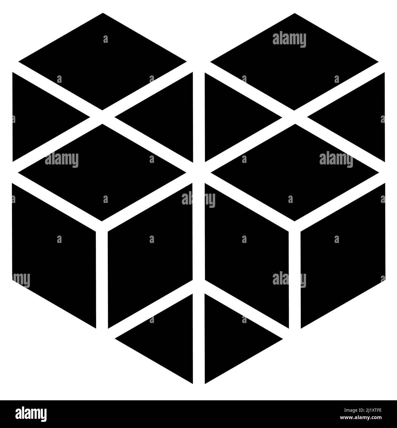 3d Cube icon, symbol illustration. Building, cargo icon. Squares cubic ...