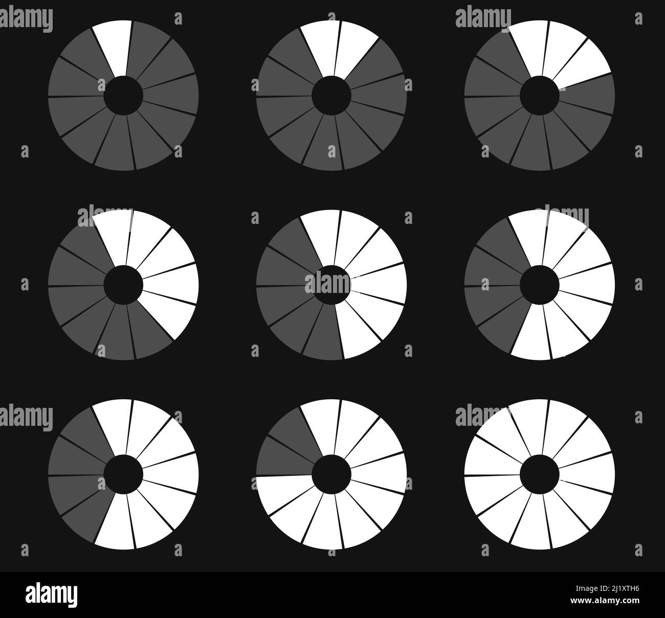 Preloader, circular loading bar. Pie chart, pie graph. Vector template - stock vector ...