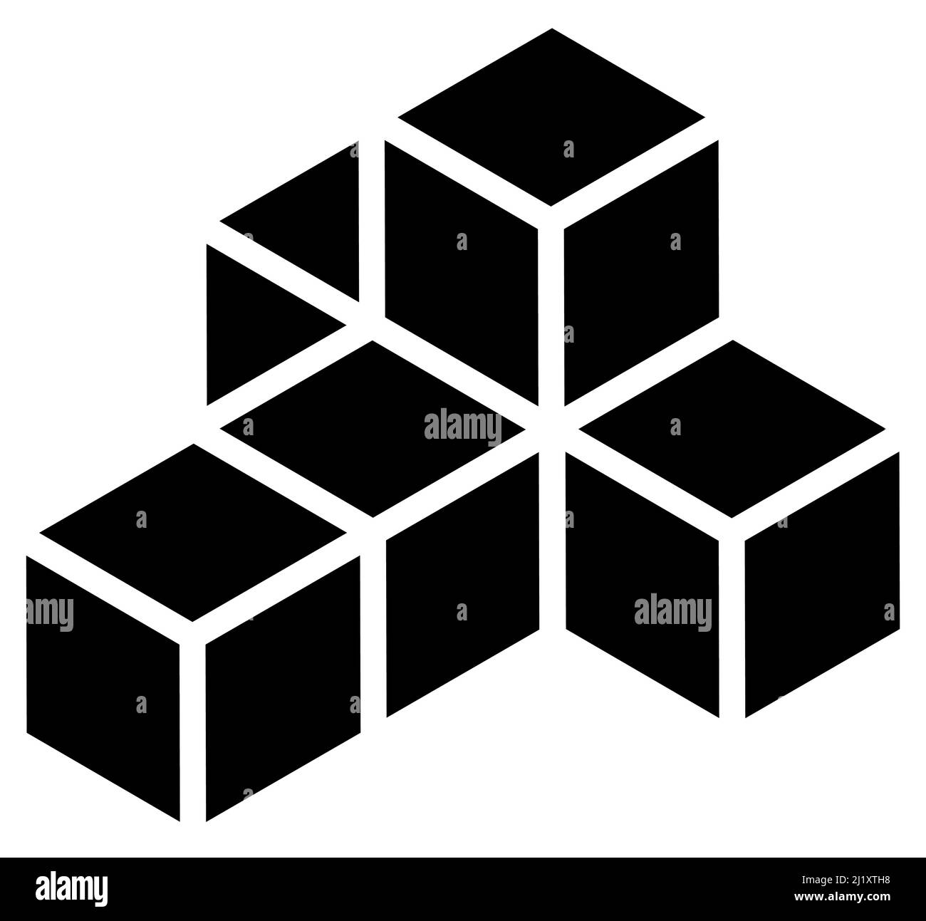 3d Cube icon, symbol illustration. Building, cargo icon. Squares cubic ...