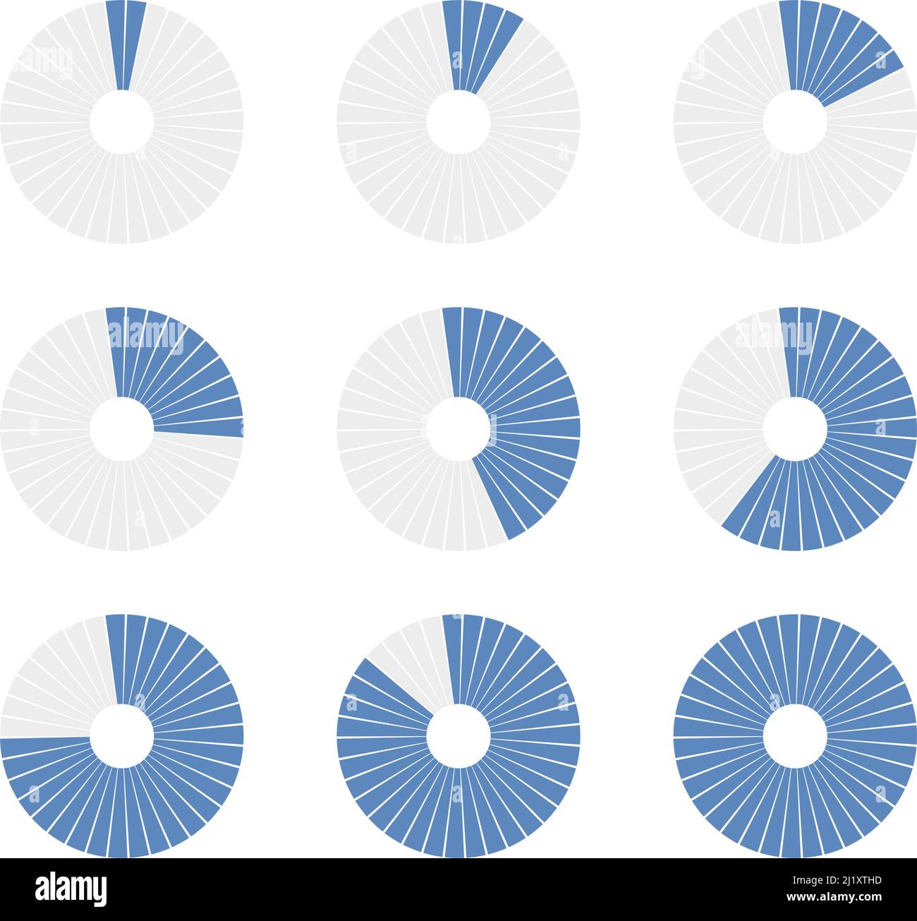 Preloader, circular loading bar. Pie chart, pie graph. Vector template ...