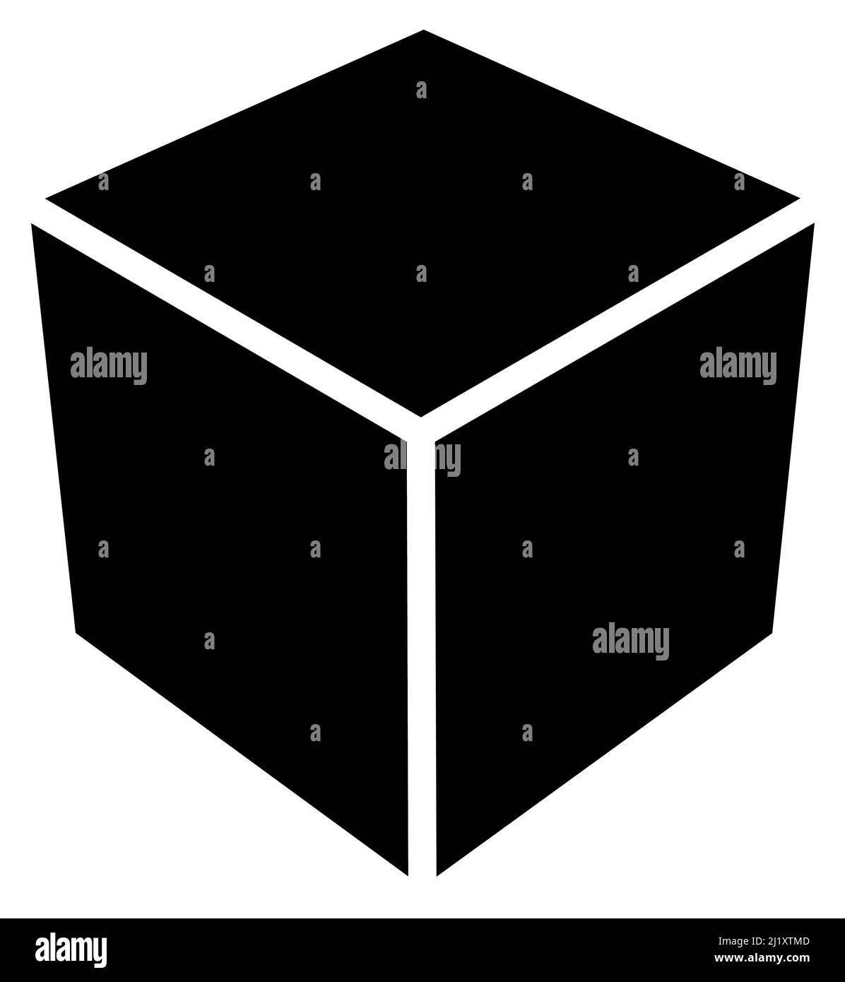 3d Cube icon, symbol illustration. Building, cargo icon. Squares cubic ...