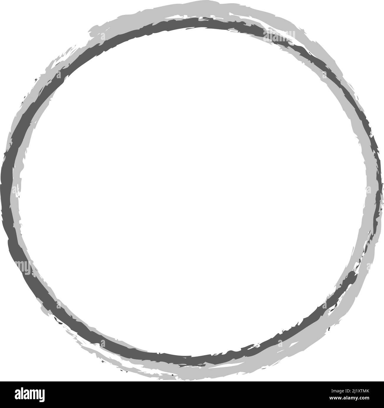 Random circles with hand drawn, free hand drawing effect. Concentric ...