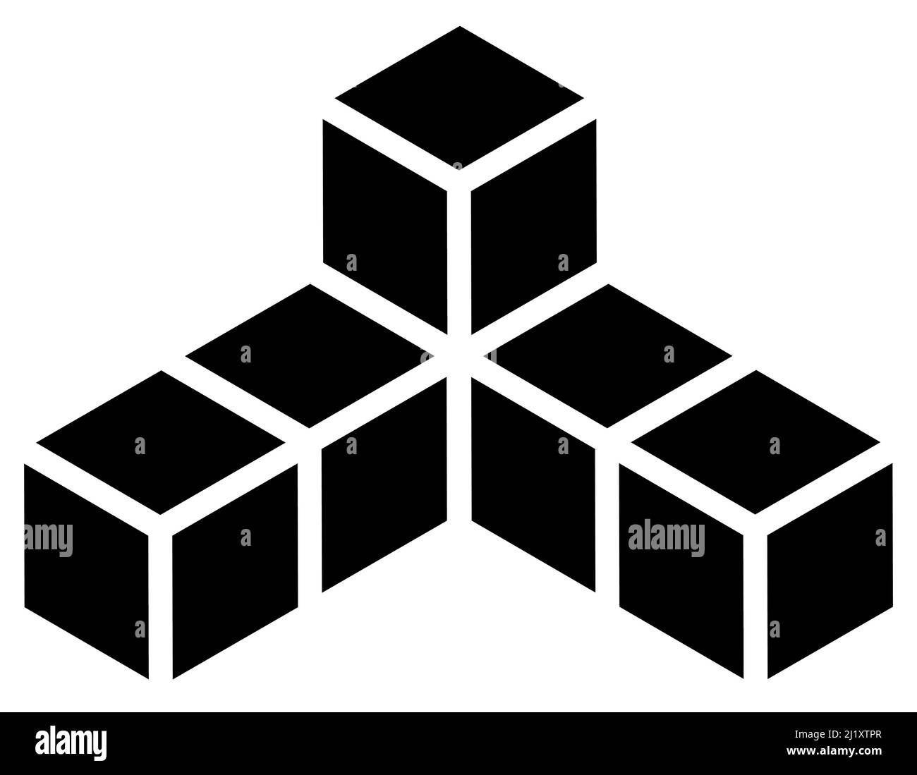 3d Cube icon, symbol illustration. Building, cargo icon. Squares cubic ...