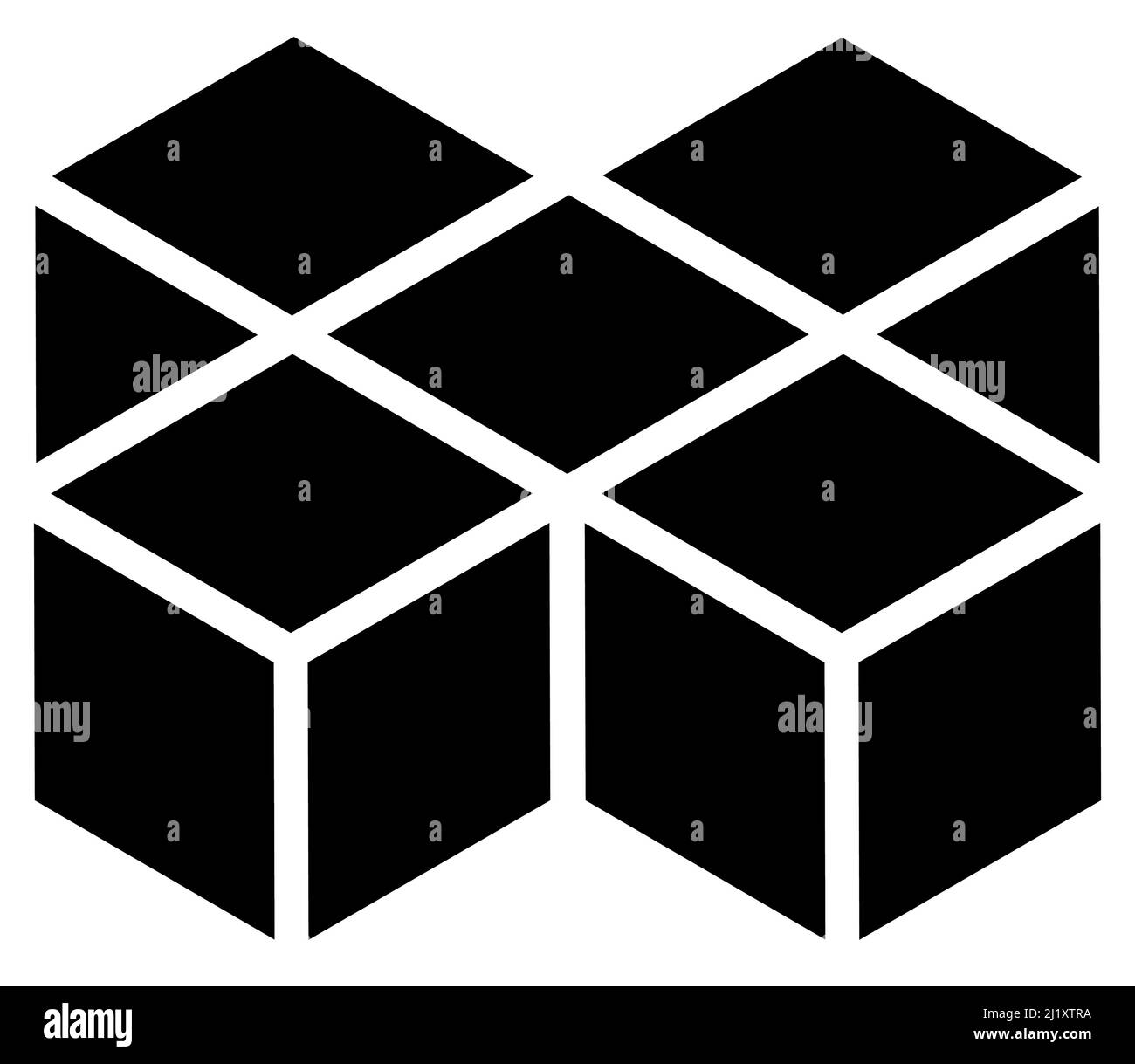 3d Cube icon, symbol illustration. Building, cargo icon. Squares cubic ...