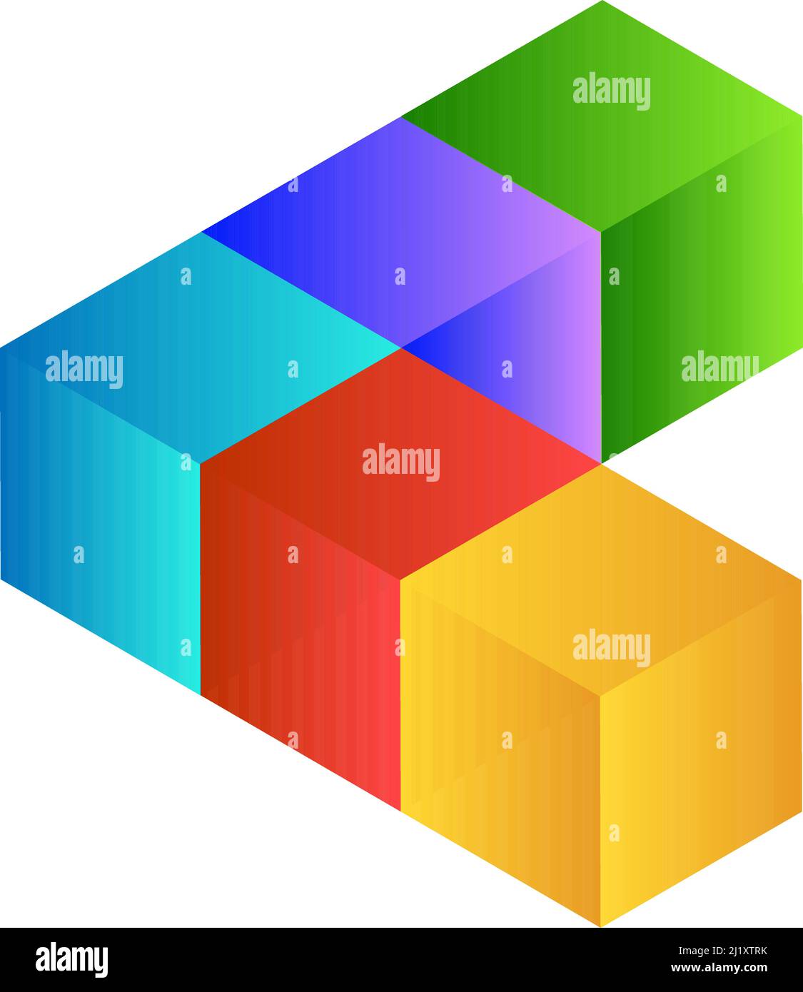 3d Cube icon, symbol illustration. Building, cargo icon. Squares cubic ...