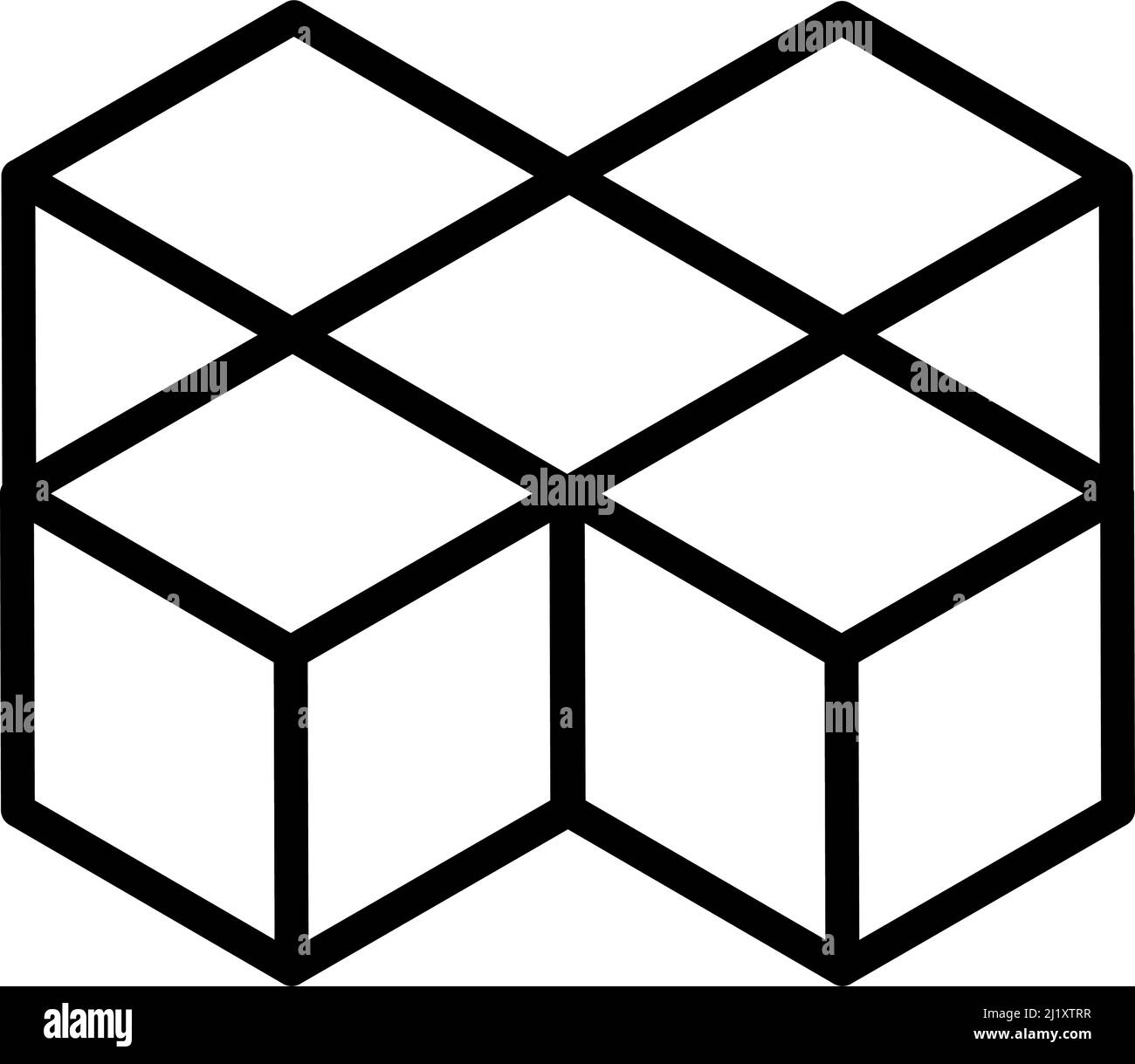 3d Cube icon, symbol illustration. Building, cargo icon. Squares cubic ...