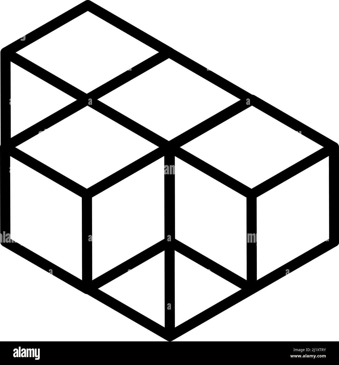 3d Cube icon, symbol illustration. Building, cargo icon. Squares cubic ...