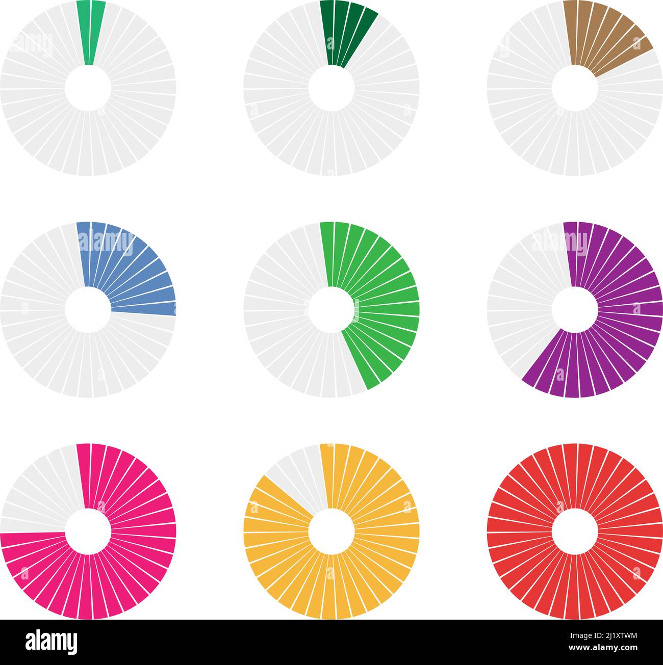 Preloader, circular loading bar. Pie chart, pie graph. Vector template - stock vector ...