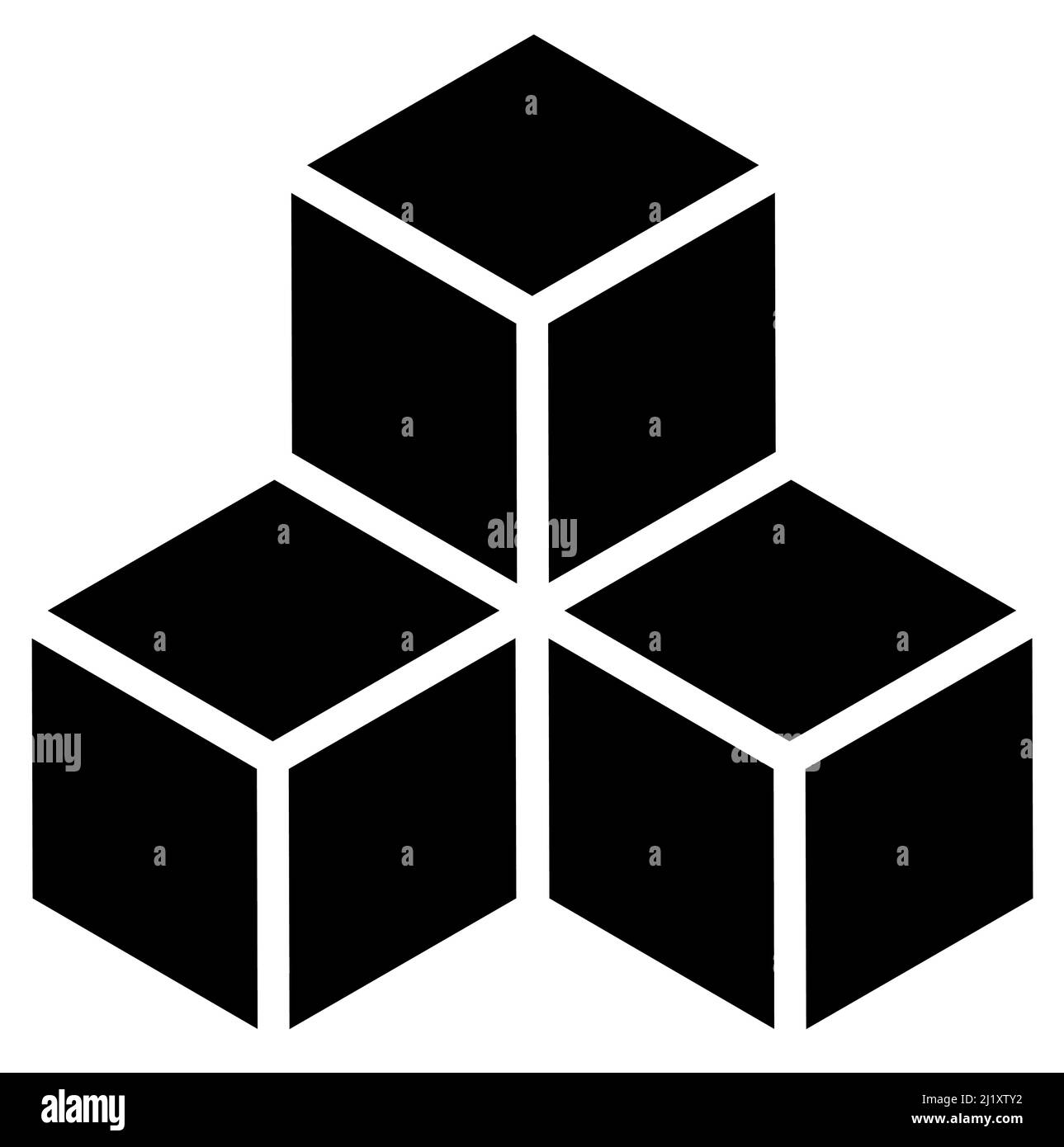 3d Cube icon, symbol illustration. Building, cargo icon. Squares cubic ...