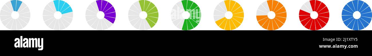 Preloader, circular loading bar. Pie chart, pie graph. Vector template ...