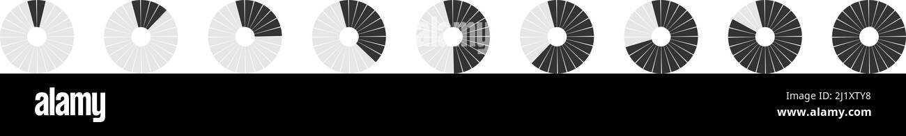 Preloader, circular loading bar. Pie chart, pie graph. Vector template ...