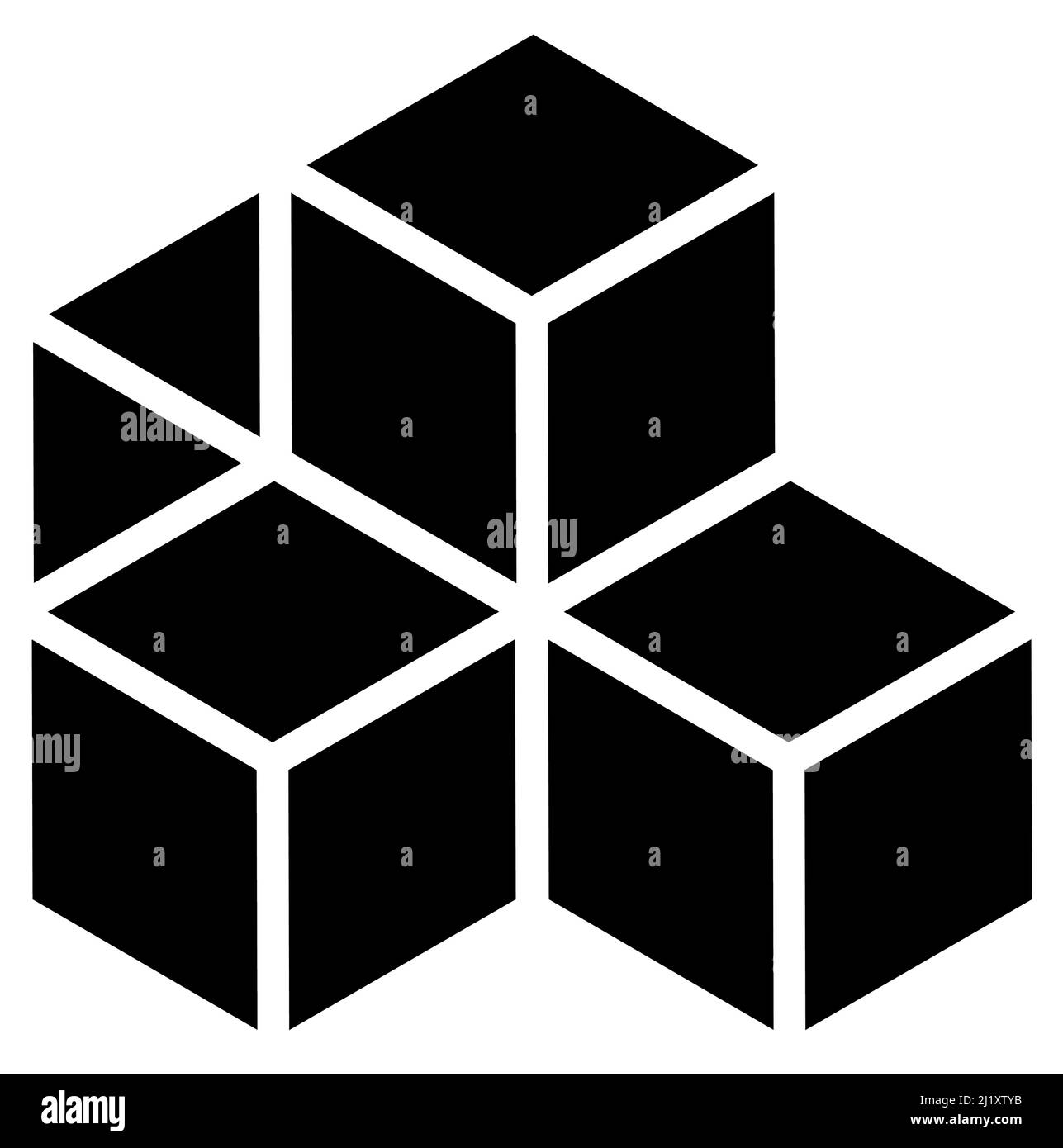 3d Cube icon, symbol illustration. Building, cargo icon. Squares cubic ...
