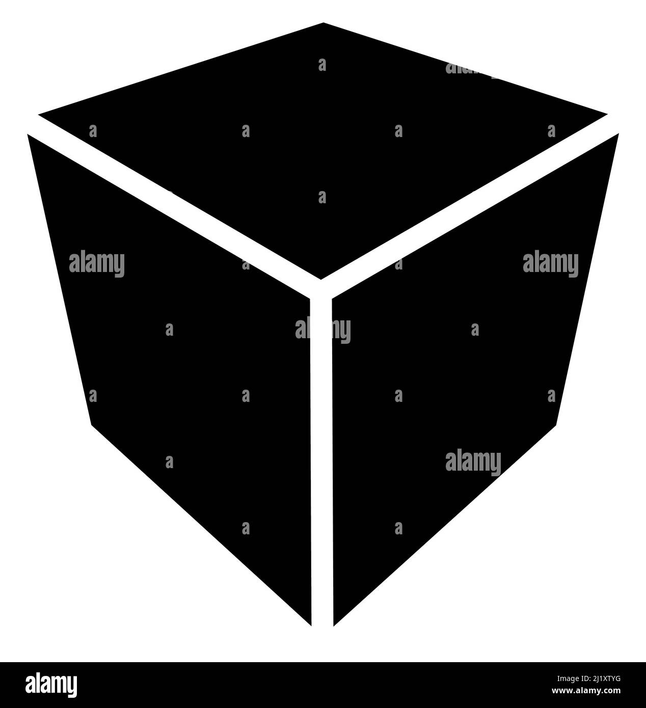 3d Cube icon, symbol illustration. Building, cargo icon. Squares cubic ...