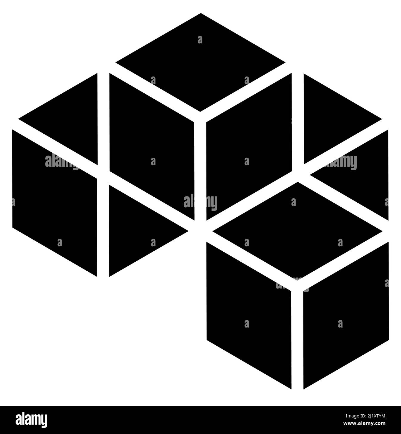 3d Cube icon, symbol illustration. Building, cargo icon. Squares cubic ...