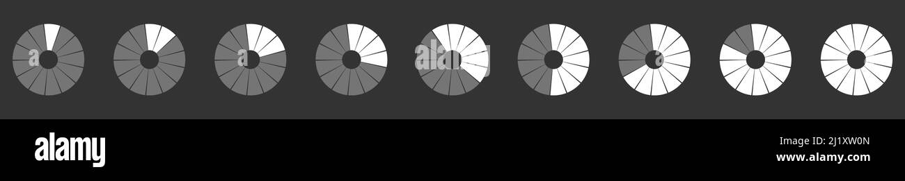 Preloader, circular loading bar. Pie chart, pie graph. Vector template ...