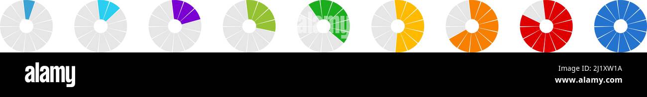 Preloader, circular loading bar. Pie chart, pie graph. Vector template ...