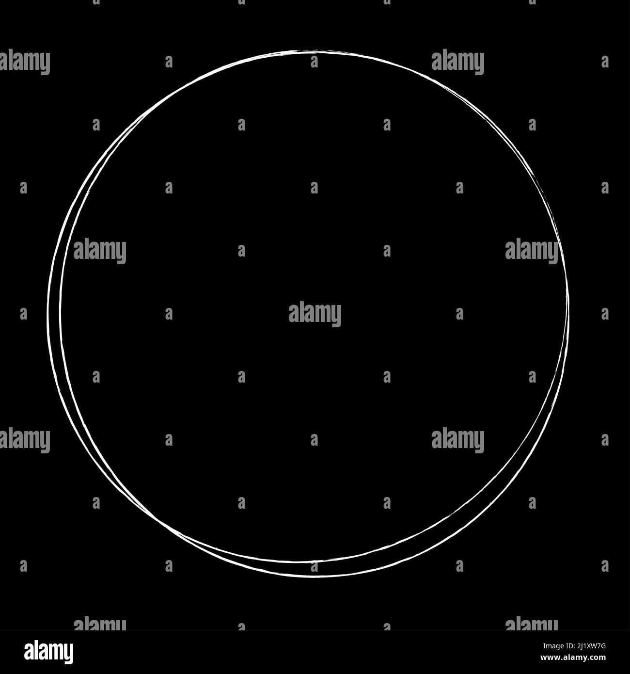 Random circles with hand drawn, free hand drawing effect. Concentric ...