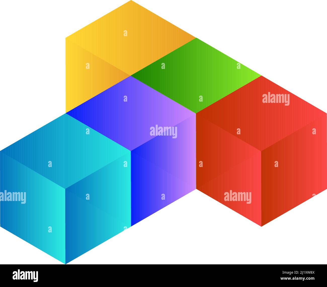 3d Cube icon, symbol illustration. Building, cargo icon. Squares cubic ...