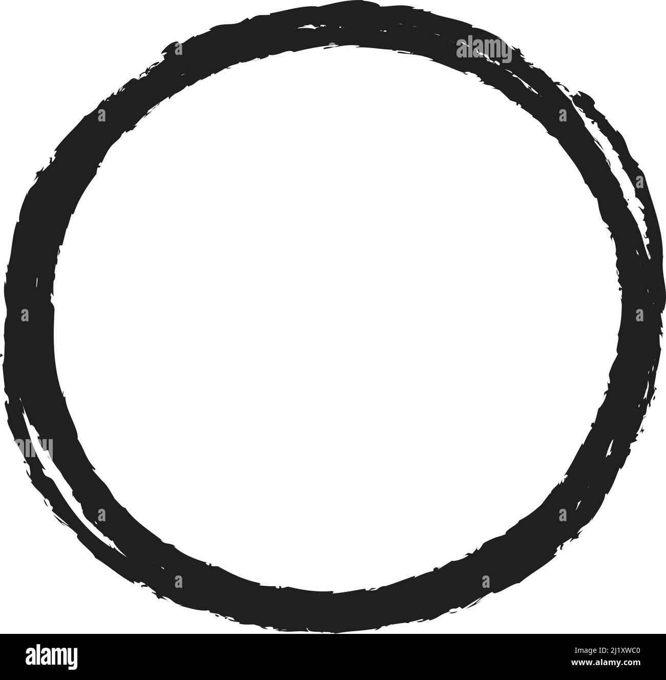 Random circles with hand drawn, free hand drawing effect. Concentric ...