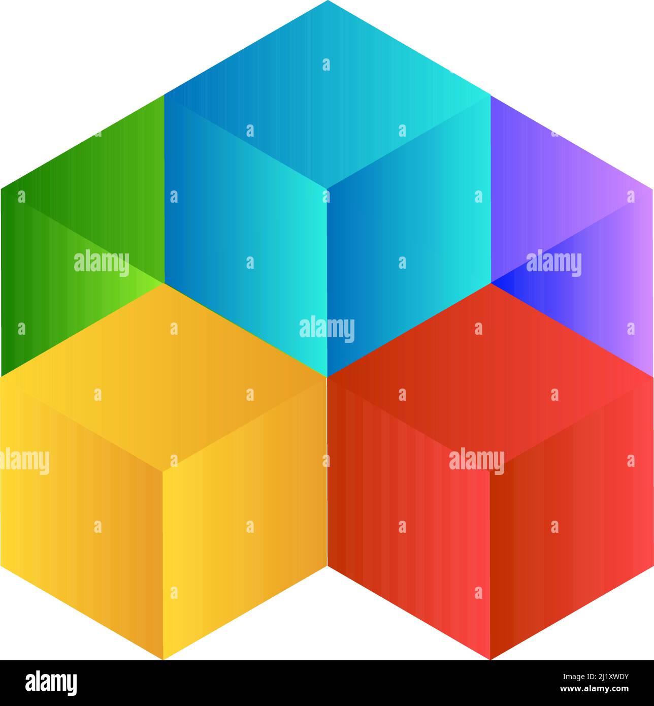 3d Cube icon, symbol illustration. Building, cargo icon. Squares cubic ...