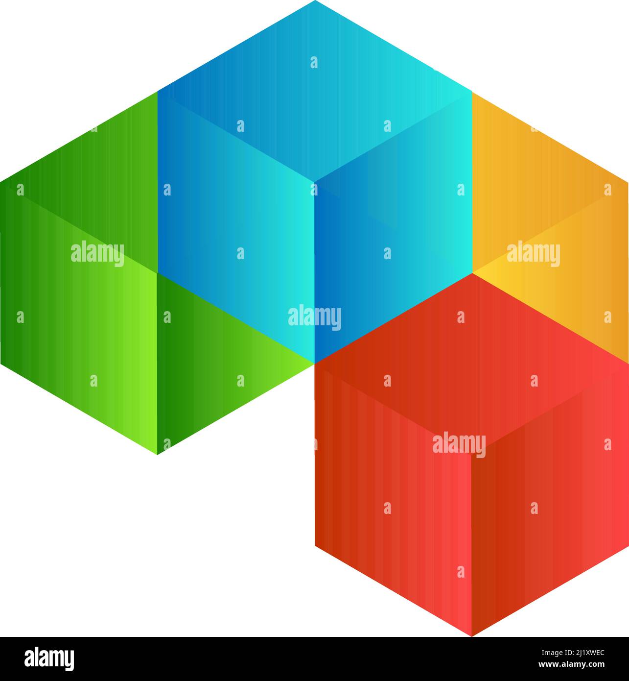 3d Cube icon, symbol illustration. Building, cargo icon. Squares cubic ...