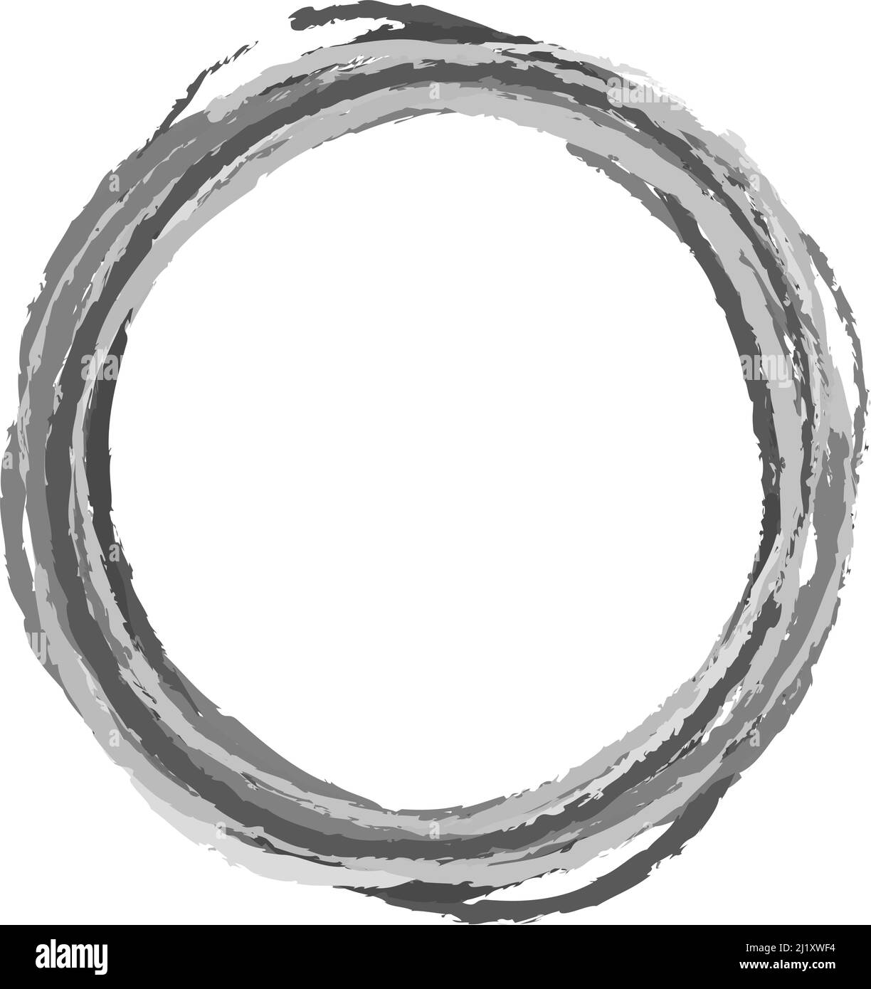 Random circles with hand drawn, free hand drawing effect. Concentric ...