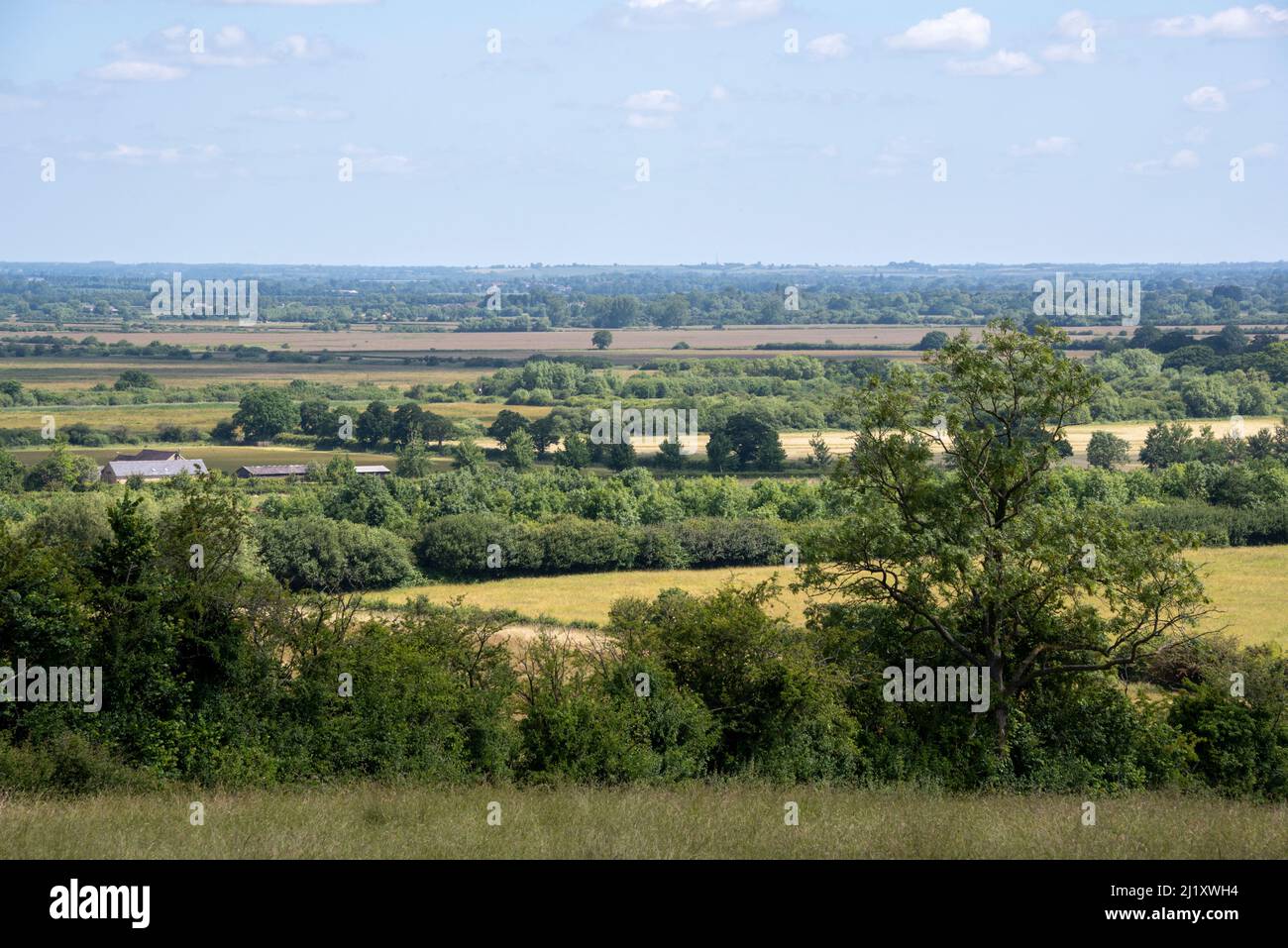 Overlooking Otmoor, a low-lying area of wetland and a bird habitat ...