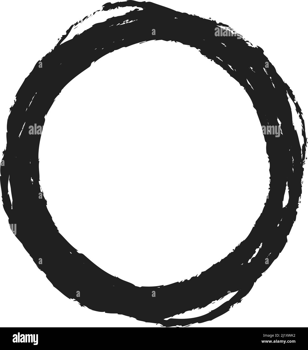 Random circles with hand drawn, free hand drawing effect. Concentric ...