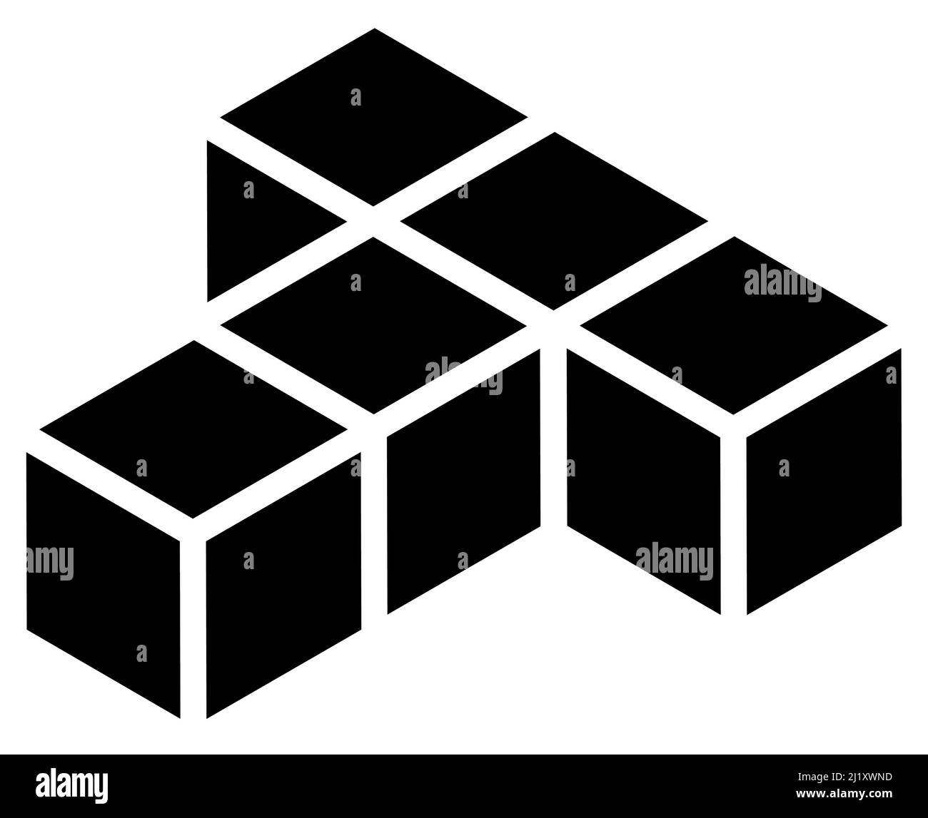 3d Cube icon, symbol illustration. Building, cargo icon. Squares cubic ...