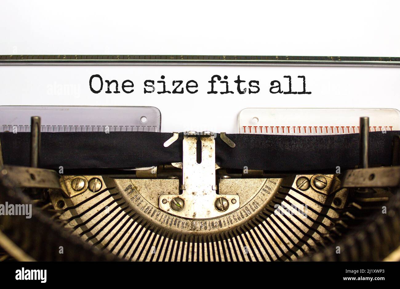 One size fits all symbol. Concept words One size fits all typed on ...